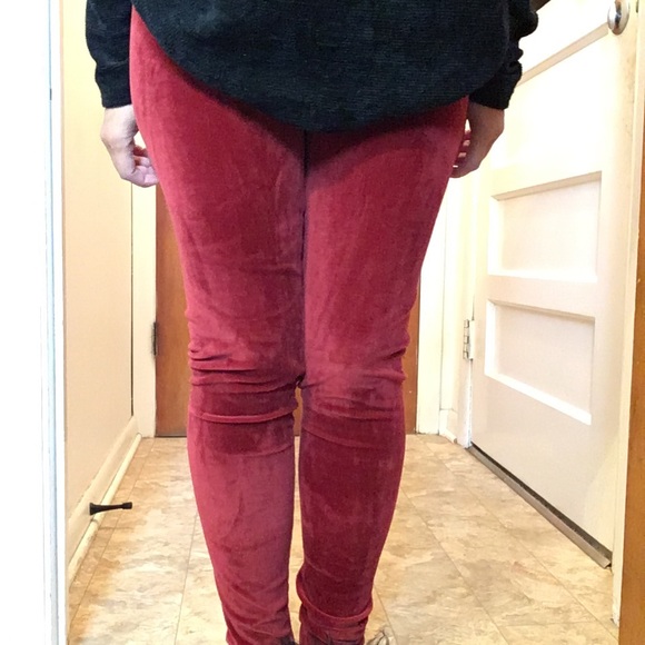 Pants & Jumpsuits | Red Velour Ps Pants | Poshmark